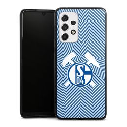 DeinDesign Galaxy A33 5G Handy Slim Case extra d&uuml;nn Silikon Handyh&uuml;lle schwarz H&uuml;lle Fc Schalke 04 Bundesliga Stripes Silikon Slim Case