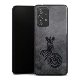 DeinDesign Galaxy A52s 5G Handy Slim Case extra d&uuml;nn Silikon Handyh&uuml;lle schwarz H&uuml;lle Official Licensed Product Msv Duisburg Zebra Silikon Slim Case