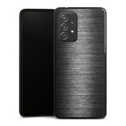 DeinDesign Galaxy A52s 5G Handy Slim Case extra d&uuml;nn Silikon Handyh&uuml;lle schwarz H&uuml;lle Anthracite Metallic Look Metal Silikon Slim Case