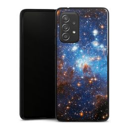 DeinDesign Galaxy A52s 5G Handy Slim Case extra d&uuml;nn Silikon Handyh&uuml;lle schwarz H&uuml;lle Weltall Star Galaxy Silikon Slim Case