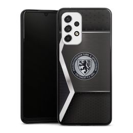 DeinDesign Galaxy A33 5G Handy Slim Case extra d&uuml;nn Silikon Handyh&uuml;lle schwarz H&uuml;lle Official Licensed Product Metallic Look Eintracht Braunschweig Silikon Slim 