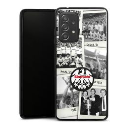 DeinDesign Galaxy A52s 5G Handy Slim Case extra d&uuml;nn Silikon Handyh&uuml;lle schwarz H&uuml;lle Retro Official Licensed Product Eintracht Frankfurt Silikon Slim Case