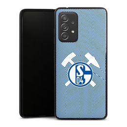 DeinDesign Galaxy A52s 5G Handy Slim Case extra d&uuml;nn Silikon Handyh&uuml;lle schwarz H&uuml;lle Bundesliga Stripes Fc Schalke 04 Silikon Slim Case