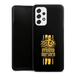 DeinDesign Galaxy A33 5G Handy Slim Case extra d&uuml;nn Silikon Handyh&uuml;lle schwarz H&uuml;lle Sg Dynamo Dresden Statement Sgd Silikon Slim Case