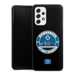 DeinDesign Galaxy A33 5G Handy Slim Case extra d&uuml;nn Silikon Handyh&uuml;lle schwarz H&uuml;lle Hsv Logo Hamburger Sv Silikon Slim Case