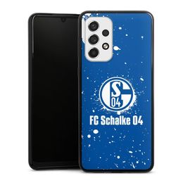 DeinDesign Galaxy A33 5G Handy Slim Case extra d&uuml;nn Silikon Handyh&uuml;lle schwarz H&uuml;lle Logo Fc Schalke 04 S04 Silikon Slim Case