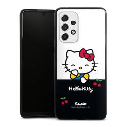 DeinDesign Galaxy A33 5G Handy Slim Case extra d&uuml;nn Silikon Handyh&uuml;lle schwarz H&uuml;lle Official Licensed Product Cherry Hello Kitty Silikon Slim Case