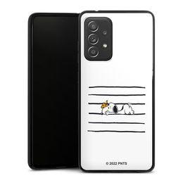DeinDesign Galaxy A52s 5G Handy Slim Case extra d&uuml;nn Silikon Handyh&uuml;lle schwarz H&uuml;lle Snoopy Dog Peanuts Silikon Slim Case