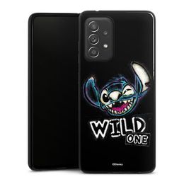 DeinDesign Galaxy A52s 5G Handy Slim Case extra d&uuml;nn Silikon Handyh&uuml;lle schwarz H&uuml;lle Lilo & Stitch Disney Official Licensed Product Silikon Slim Case