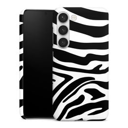 DeinDesign Galaxy S23 Handy Premium Case Smartphone Handyh&uuml;lle Schutzh&uuml;lle matt Animal Look Zebra Animal Print Premium Case