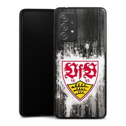 DeinDesign Galaxy A52s 5G Handy Slim Case extra d&uuml;nn Silikon Handyh&uuml;lle schwarz H&uuml;lle Official Licensed Product Vfb Stuttgart Bundesliga Silikon Slim Case