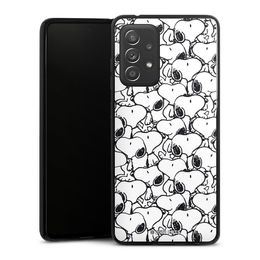 DeinDesign Galaxy A52s 5G Handy Slim Case extra d&uuml;nn Silikon Handyh&uuml;lle schwarz H&uuml;lle Peanuts Snoopy Muster Silikon Slim Case