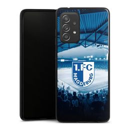 DeinDesign Galaxy A52s 5G Handy Slim Case extra d&uuml;nn Silikon Handyh&uuml;lle schwarz H&uuml;lle Stadium 1. Fcm 1. Fc Magdeburg Silikon Slim Case