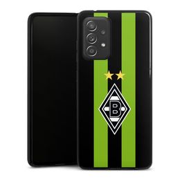 DeinDesign Galaxy A52s 5G Handy Slim Case extra d&uuml;nn Silikon Handyh&uuml;lle schwarz H&uuml;lle Stripes Borussia M&ouml;nchengladbach Gladbach Silikon Slim Case