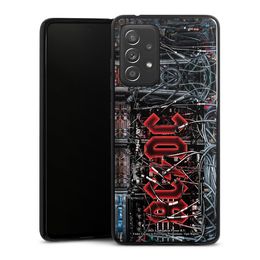 DeinDesign Galaxy A52s 5G Handy Slim Case extra d&uuml;nn Silikon Handyh&uuml;lle schwarz H&uuml;lle Merchandise Acdc Official Licensed Product Silikon Slim Case