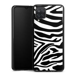 DeinDesign Galaxy A12 Handy Silikon H&uuml;lle Case schwarz Handyh&uuml;lle Animal Look Zebra Animal Print