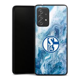 DeinDesign Galaxy A52s 5G Handy Slim Case extra d&uuml;nn Silikon Handyh&uuml;lle schwarz H&uuml;lle Logo Fc Schalke 04 Merchandise Silikon Slim Case