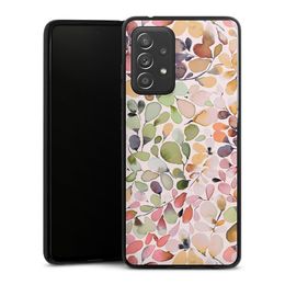 DeinDesign Galaxy A52s 5G Handy Slim Case extra d&uuml;nn Silikon Handyh&uuml;lle schwarz H&uuml;lle Eukalyptus Muster Pattern Silikon Slim Case