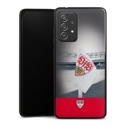 DeinDesign Galaxy A52s 5G Handy Slim Case extra d&uuml;nn Silikon Handyh&uuml;lle schwarz H&uuml;lle Vfb Stuttgart Bundesliga Official Licensed Product Silikon Slim Case