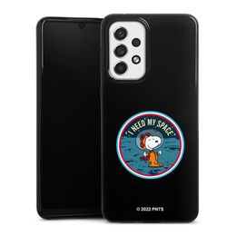 DeinDesign Galaxy A33 5G Handy Slim Case extra d&uuml;nn Silikon Handyh&uuml;lle schwarz H&uuml;lle Weltall Snoopy Peanuts Silikon Slim Case