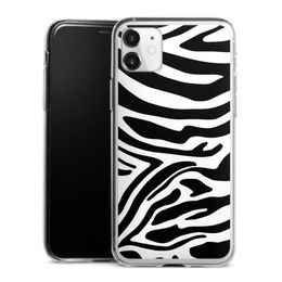 DeinDesign iPhone 11 Handy Slim Case Silikon Handyh&uuml;lle transparent H&uuml;lle extra d&uuml;nn Animal Look Zebra Animal Print Silikon Slim Case