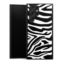 DeinDesign Galaxy S22 Ultra Handy Silikon H&uuml;lle Case schwarz Handyh&uuml;lle Animal Look Zebra Animal Print