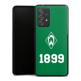 DeinDesign Galaxy A52s 5G Handy Slim Case extra d&uuml;nn Silikon Handyh&uuml;lle schwarz H&uuml;lle Sv Werder Bremen Official Licensed Product Statement Silikon Slim Case