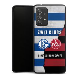 DeinDesign Galaxy A52s 5G Handy Slim Case extra d&uuml;nn Silikon Handyh&uuml;lle schwarz H&uuml;lle Friendship 1. Fc N&uuml;rnberg Fc Schalke 04 Silikon Slim Case