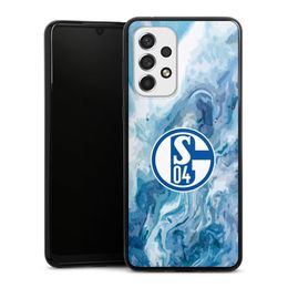 DeinDesign Galaxy A33 5G Handy Slim Case extra d&uuml;nn Silikon Handyh&uuml;lle schwarz H&uuml;lle Merchandise Fc Schalke 04 Logo Silikon Slim Case