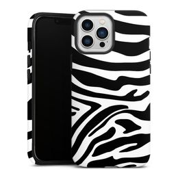 DeinDesign iPhone 13 Pro Max Handy Panzer Handyh&uuml;lle robuste Outdoor H&uuml;lle Schutzh&uuml;lle matt Animal Look Zebra Animal Print Tough Case