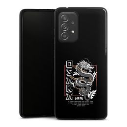 DeinDesign Galaxy A52s 5G Handy Slim Case extra d&uuml;nn Silikon Handyh&uuml;lle schwarz H&uuml;lle Ocean Dragon Japan Silikon Slim Case