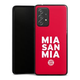 DeinDesign Galaxy A52s 5G Handy Slim Case extra d&uuml;nn Silikon Handyh&uuml;lle schwarz H&uuml;lle Fcb Mia San Mia Fc Bayern M&uuml;nchen Silikon Slim Case