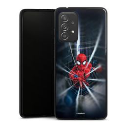 DeinDesign Galaxy A52s 5G Handy Slim Case extra d&uuml;nn Silikon Handyh&uuml;lle schwarz H&uuml;lle Kinofilm Marvel Spiderman Silikon Slim Case