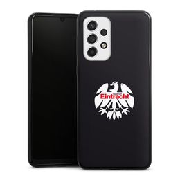 DeinDesign Galaxy A33 5G Handy Slim Case extra d&uuml;nn Silikon Handyh&uuml;lle schwarz H&uuml;lle Logo Retro Eagle Silikon Slim Case