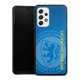 DeinDesign Galaxy A33 5G Handy Slim Case extra d&uuml;nn Silikon Handyh&uuml;lle schwarz H&uuml;lle Official Licensed Product Statement Eintracht Braunschweig Silikon Slim Case