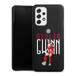 DeinDesign Galaxy A33 5G Handy Slim Case extra d&uuml;nn Silikon Handyh&uuml;lle schwarz H&uuml;lle Fc Bayern M&uuml;nchen Giulia Gwinn Official Licensed Product Silikon Slim Case