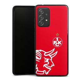 DeinDesign Galaxy A52s 5G Handy Slim Case extra d&uuml;nn Silikon Handyh&uuml;lle schwarz H&uuml;lle Star Devil 1. Fc Kaiserslautern Silikon Slim Case