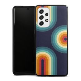 DeinDesign Galaxy A33 5G Handy Slim Case extra d&uuml;nn Silikon Handyh&uuml;lle schwarz H&uuml;lle Retro Rainbow Colourful Silikon Slim Case