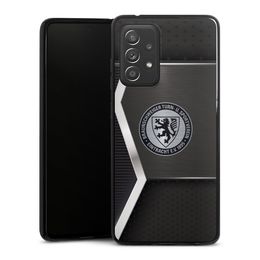 DeinDesign Galaxy A52s 5G Handy Slim Case extra d&uuml;nn Silikon Handyh&uuml;lle schwarz H&uuml;lle Eintracht Braunschweig Metallic Look Official Licensed Product Silikon Slim