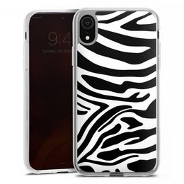 DeinDesign iPhone Xr Handy Silikon H&uuml;lle Case transparent Handyh&uuml;lle Animal Look Zebra Animal Print Silikon Case