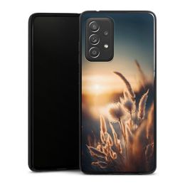 DeinDesign Galaxy A52s 5G Handy Slim Case extra d&uuml;nn Silikon Handyh&uuml;lle schwarz H&uuml;lle Sun Pampasgras Nature Silikon Slim Case