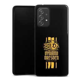 DeinDesign Galaxy A52s 5G Handy Slim Case extra d&uuml;nn Silikon Handyh&uuml;lle schwarz H&uuml;lle Sg Dynamo Dresden Statement Sgd Silikon Slim Case