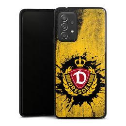 DeinDesign Galaxy A52s 5G Handy Slim Case extra d&uuml;nn Silikon Handyh&uuml;lle schwarz H&uuml;lle Official Licensed Product Soccer Sg Dynamo Dresden Silikon Slim Case