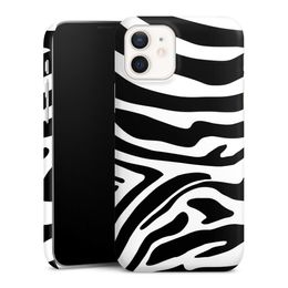 DeinDesign iPhone 12 Handy Premium Case Smartphone Handyh&uuml;lle Schutzh&uuml;lle matt Animal Look Zebra Animal Print Premium Case
