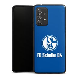 DeinDesign Galaxy A52s 5G Handy Slim Case extra d&uuml;nn Silikon Handyh&uuml;lle schwarz H&uuml;lle Fc Schalke 04 Official Licensed Product Logo Silikon Slim Case