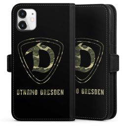 DeinDesign iPhone 11 Handy Klapph&uuml;lle Handyh&uuml;lle aus Kunst Leder schwarz Flip Case Sgd Official Licensed Product Sg Dynamo Dresden Sideflip mit Lasche