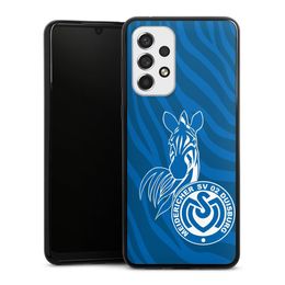 DeinDesign Galaxy A33 5G Handy Slim Case extra d&uuml;nn Silikon Handyh&uuml;lle schwarz H&uuml;lle Msv Duisburg Merchandise Zebra Silikon Slim Case