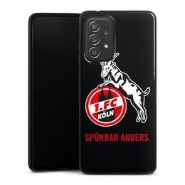 DeinDesign Galaxy A52s 5G Handy Slim Case extra d&uuml;nn Silikon Handyh&uuml;lle schwarz H&uuml;lle Official Licensed Product Transparent 1. Fc K&ouml;ln Silikon Slim Case