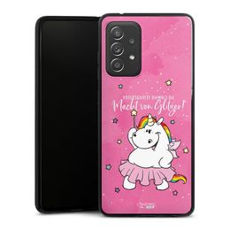DeinDesign Galaxy A52s 5G Handy Slim Case extra d&uuml;nn Silikon Handyh&uuml;lle schwarz H&uuml;lle Pummeleinhorn Official Licensed Product Pummel & Friends Silikon Slim Case