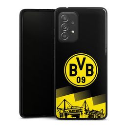 DeinDesign Galaxy A52s 5G Handy Slim Case extra d&uuml;nn Silikon Handyh&uuml;lle schwarz H&uuml;lle Borussia Dortmund Stadium Bvb Silikon Slim Case